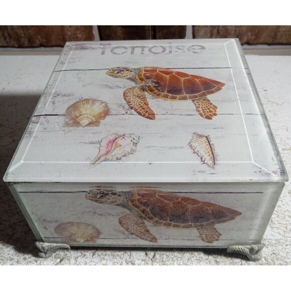 Storage & Organization | Vintage Glass Tortoise Trinket Box 6x6 | Poshmark